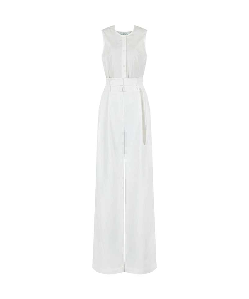 【LVIR】TWO-WAY BELTED JUMPSUIT / WHITE